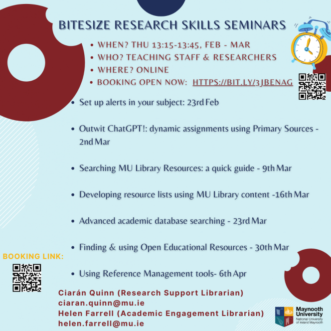 Bitesize Research Skills Lunchtime Online Training | Maynooth University