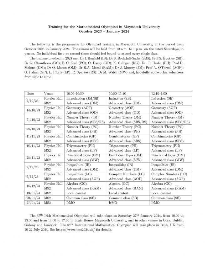 Senior Maths Enrichment | Maynooth University Senior Maths Enrichment | Maynooth University